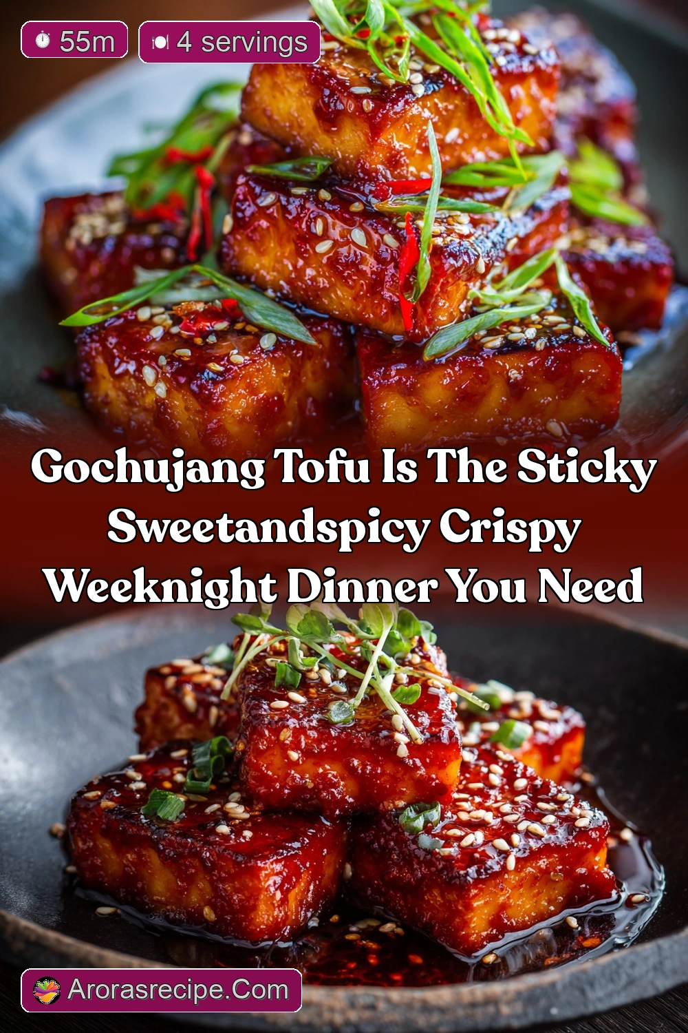 Gochujang Tofu The Best Crispy Sticky SweetandSpicy Glaze