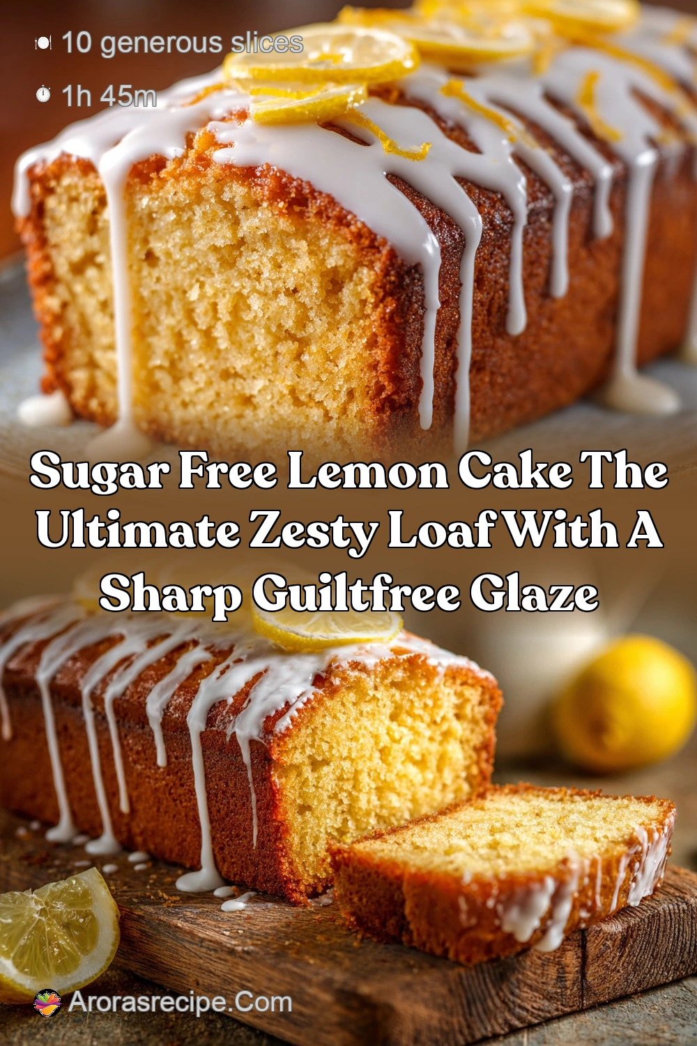 Sugar Free Lemon Cake UltraMoist Drizzle Loaf for Diabetics