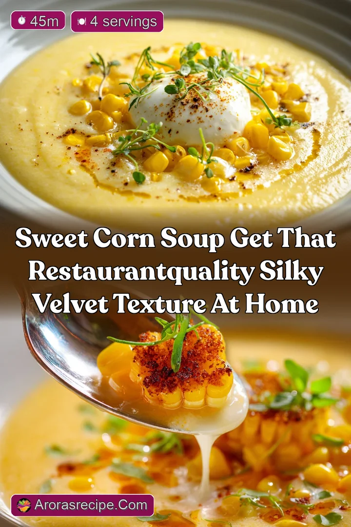 Sweet Corn Soup Silky Velvet Texture Restaurant Style Recipe